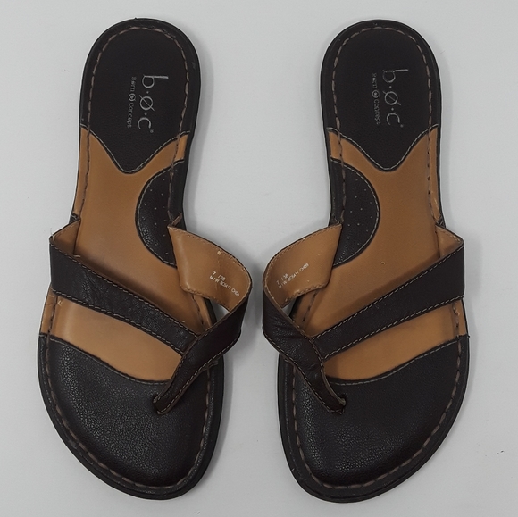 boc | Shoes | Born Concept Boc Size 7m Brown Leather Flip Flop Sandals ...